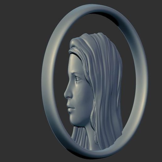 👫 Young Virgin Mary face Framed 3d printable model cnc・ STL File for 3D ...
