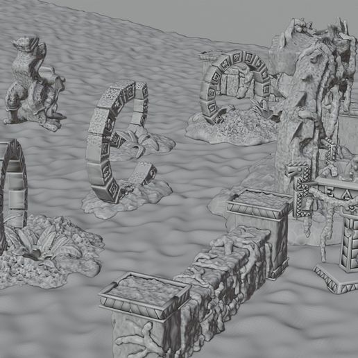 ♟ Jungle Lizardmen Scatter Terrain・ STL File for 3D printing・Cults