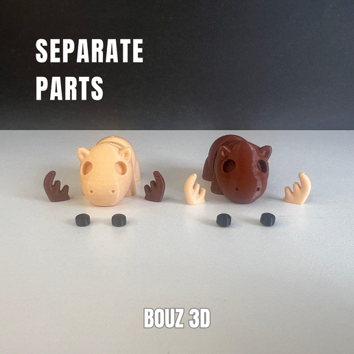 🗝️ Tiny Moose-flexible-keychain・ 3D File for 3D printing・Cults