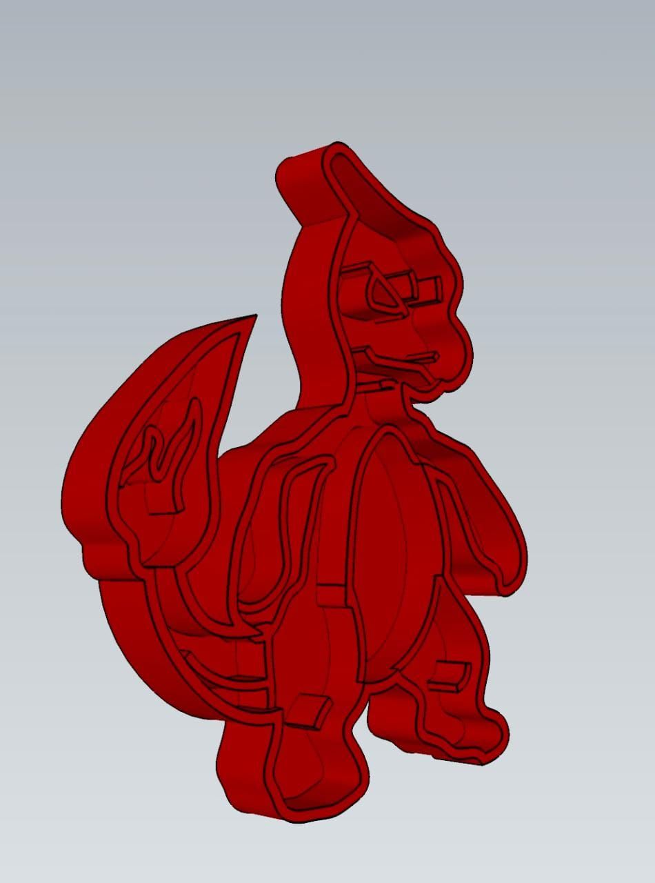 STL file Amazing Pokemon Charmeleon Cookie Cutter Stamp Cake Decorating・Model to download and 3D ...