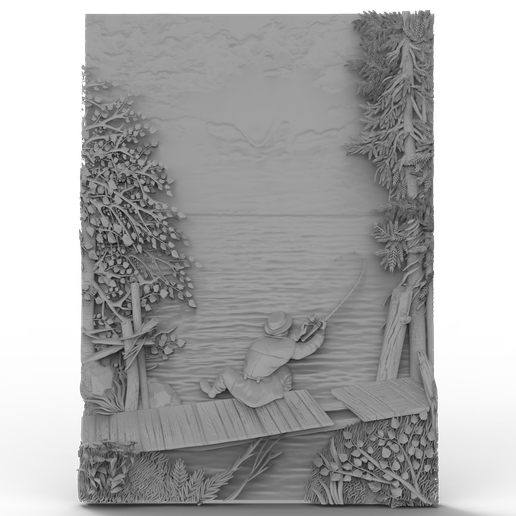 📁 Modèle 3D Fichier STL pour CNC Router/Laser & 3D Printer Homme Pêche・Fichier 3D Gratuit pour ...