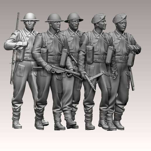 🏴󠁧󠁢󠁥󠁮󠁧󠁿 British soldiers ww2 3D print model・ STL File for 3D printing・Cults