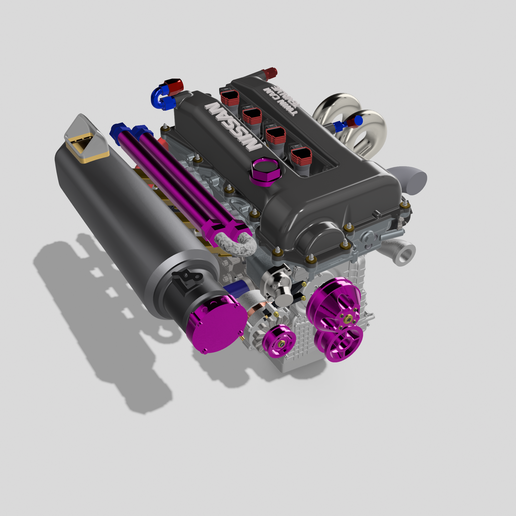 💶 SR20 Engine x4 combos ITB Turbo Twin Turbo・ STL File for 3D printing ...