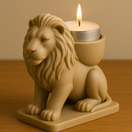 🦁 Lion Tealight Candle Holder STL – Majestic 3D Printed Home Decor・ STL ...