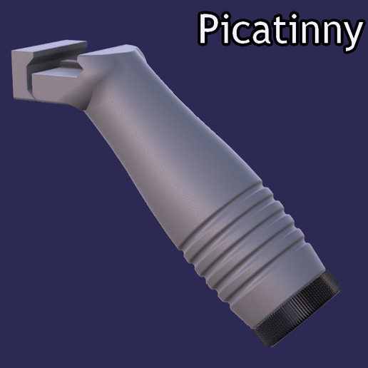 🔫 Picatinny MP5K Style 45 Degree Grip with Storage・ STL File for 3D ...