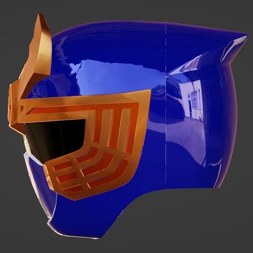 🥷 Power Rangers Ninja Storm Navy Thunder Ranger Helmet 3D print model ...