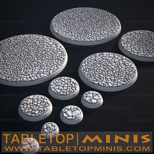 3D file Cobble Stone Round Base 🟣 ・3D printable design to download・Cults