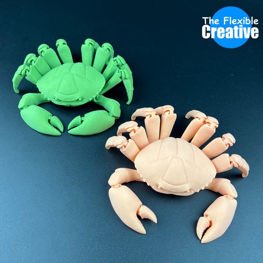 🦀 Articulated Flexible Crab・ STL File for 3D printing・Cults