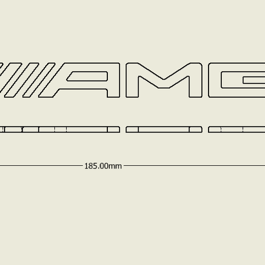 📛 185mm 7,28" Mercedes-AMG trunk logo emblem badge・ STL File for 3D ...