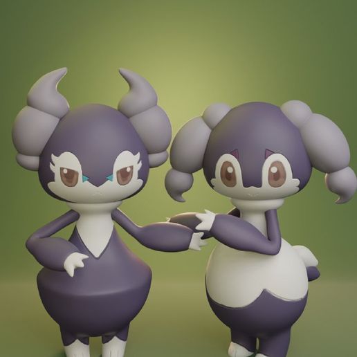 Archivo STL Pokemon - Indeedee macho y Indeedee hembra 🐉 ・Objeto de ...