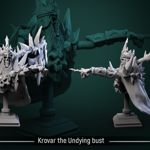 👤 Krovar the Undying bust pre-supported・ 3D File for 3D printing・Cults