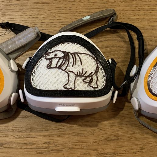 🆕 SNAP-IN COVER FOR FLO-MASK: New Version (10) - Moo Deng on a grid ...