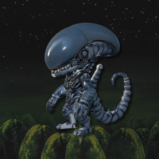 👽 Chibi Xenomorph - Tender and Lethal Alien・ STL File for 3D printing・Cults
