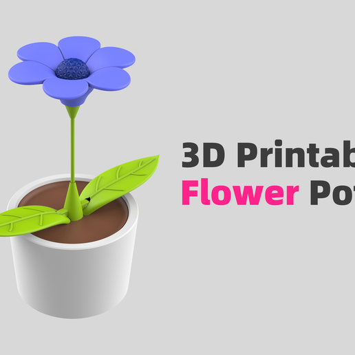 💐 3D Printable Flower Pot・Free 3D File for ・Cults