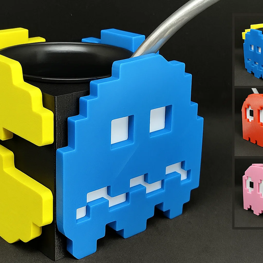 🪴 Pac-Mate Pot – Maceta o Mate retro 3D inspirado en Pac-Man・ STL File ...
