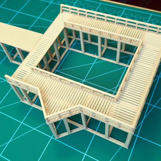 STL file [ZM H0 scale] Wooden bathing pier (FDM wood) 🪵 ・3D printer ...