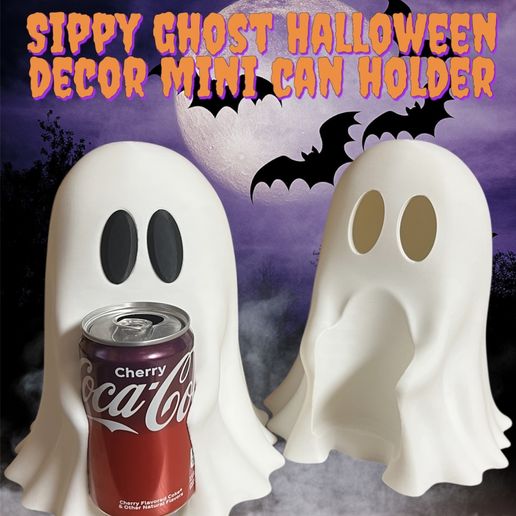 👻 Sippy Ghost Mini Can Holder Decoración de Halloween・Archivo STL para ...