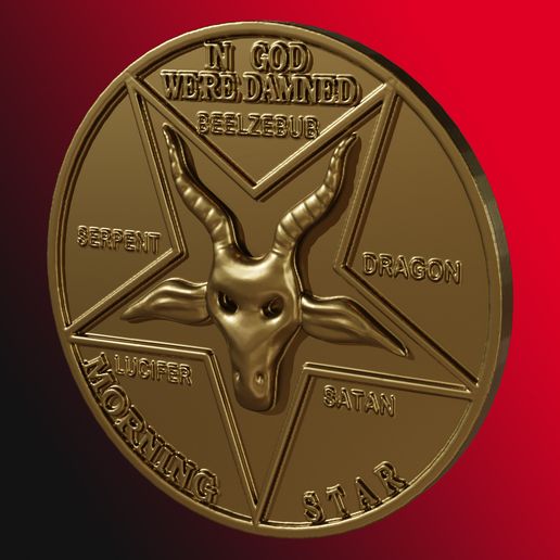 🪙 Lucifer - Pentecost coin・Free STL File for ・Cults