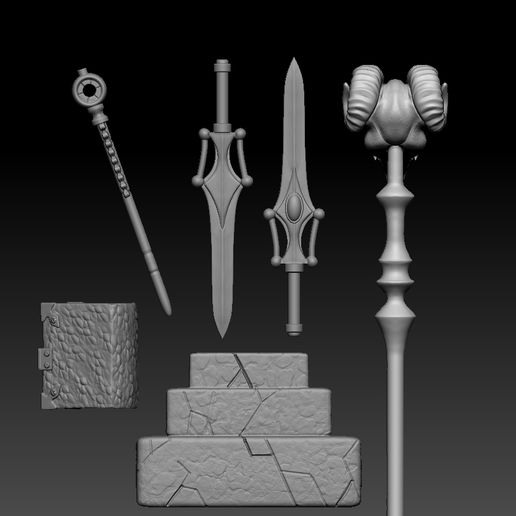 💀 KIT MOTU ACCESSORIES - HE-MAN, SHE-RA, SKELETON AND ORKO SWORD FOR ...