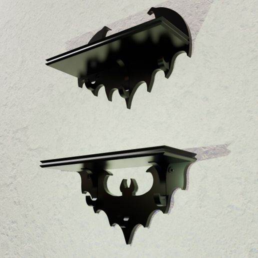 🦇 BAT WALL SHELF X2 - TWO NICE BATS・ STL File for 3D printing・Cults