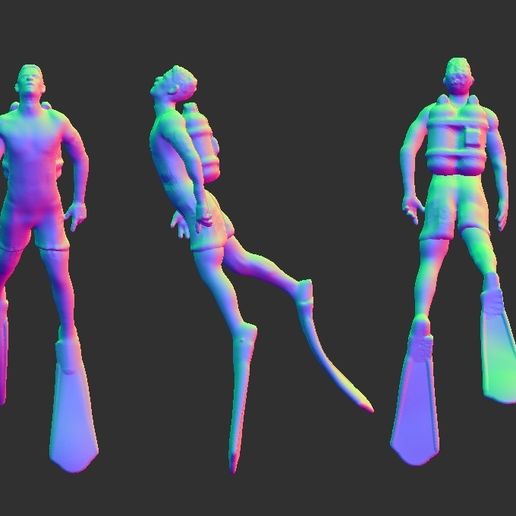 ♂️ Diver male and female – 3D Printable Model・ STL File for 3D printing ...