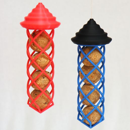 STL file Spiral cage bird feeder for fat balls 🐦 ・Model to download and ...