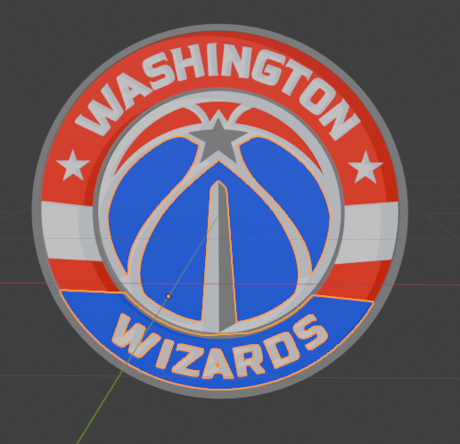 🏀 Washington Wizards Basketball Team Logo 3D Model STL (color change ...