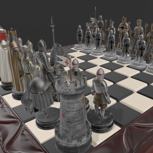 ♟️ KNIGHTS TEMPLAR CHESS + BOARD FOR COLLECTORS・ STL File for 3D ...