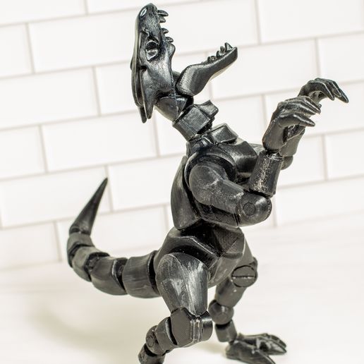 🦖 Mecha Dino | 24-Joint Fully Articulated 3D-Printable Raptor・3D Print ...