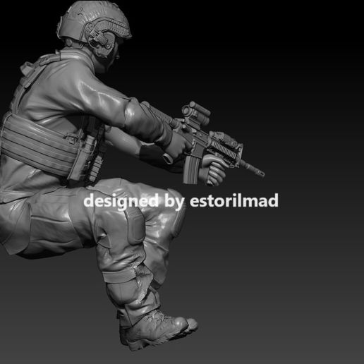🫡 SPECIAL FORCES SOLDIER SHOOTING HUMMER - HUMVEE v2・ STL File for ・Cults