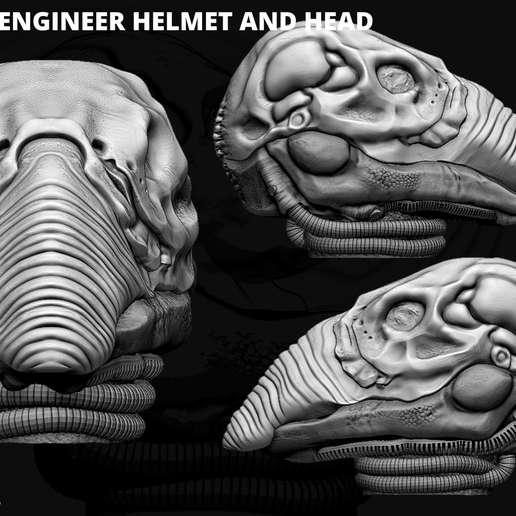 STL file Alien Prometheus Engineer Helmet & Head 👽 ・3D printable model ...