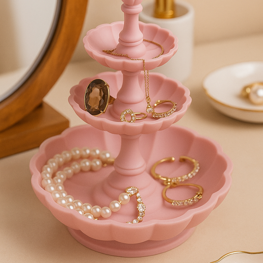 🪞 3-Tier Coquette Jewelry Tray – Elegant 3D Printable Organizer for ...