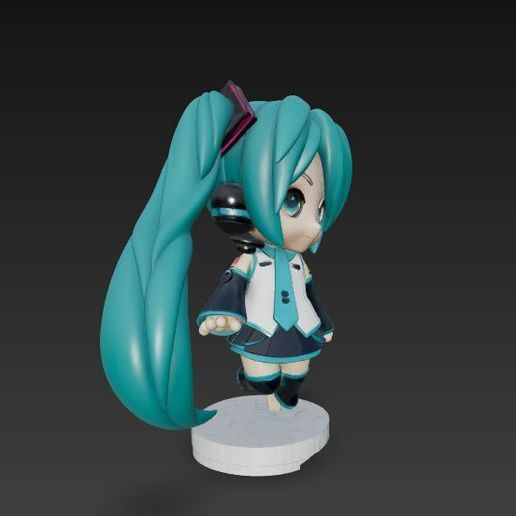 🎵 hatsune miku chibi・ STL File for 3D printing・Cults