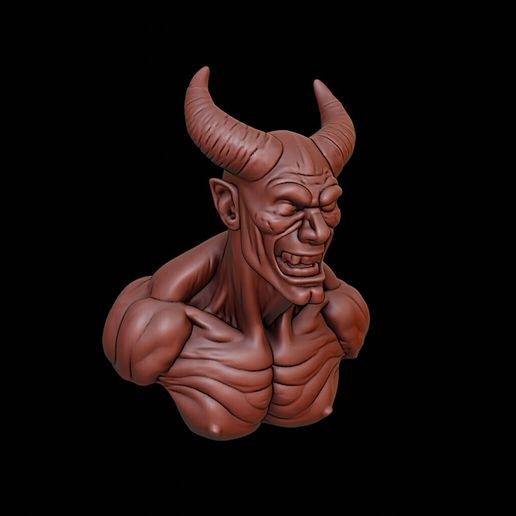 3D file Oni Demon Bust 👤 ・3D printer model to download・Cults