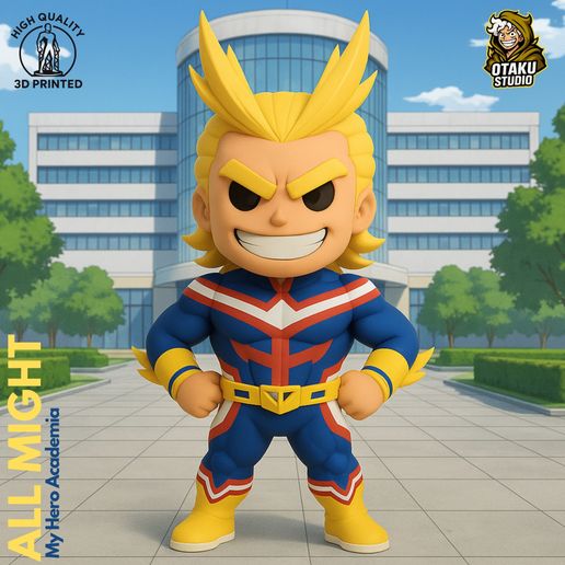 🎨 CHIBI ALL MIGHT - My Hero Academia Fan Art 3D Model・ STL File for 3D ...