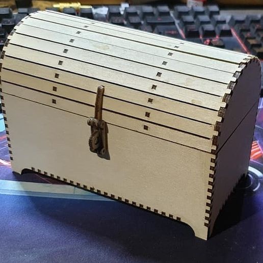 Free 3D file Treasure Chest with Hasp (3mm plywood version) 📦 ・3D ...