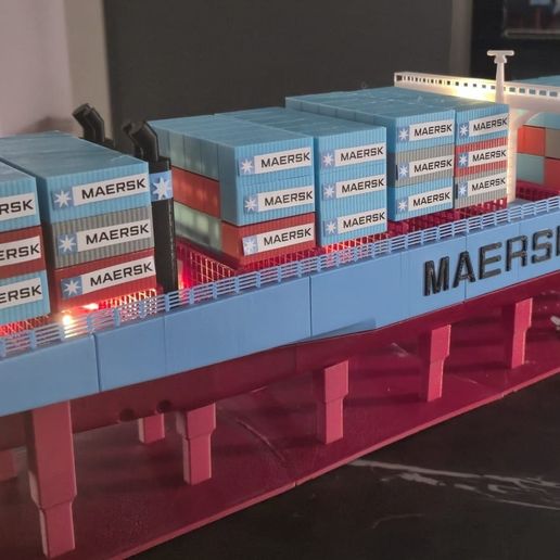 🚢 MAERSK LINE Container Ship – STL Model for 3D Printing 80 cm・ STL ...