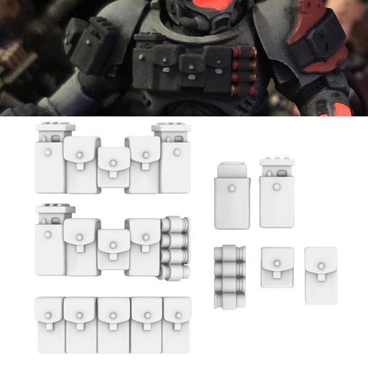 🛰 Kestrel Uparmoured Chest, Rigs, & Pouches・ 3D File for 3D printing・Cults