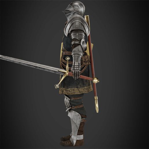 🛡️ Elite Knight Full Armor with Shield and Claymore for Cosplay・ 3D ...