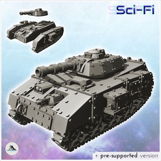 🪖 Futurista Imperial tanque de batalla pesado con cañones laterales y ...