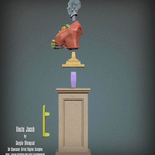 👻 Haunted Mansion Uncle Jacob 3D Printable Bust DELUXE VERSION・ 3D File ...