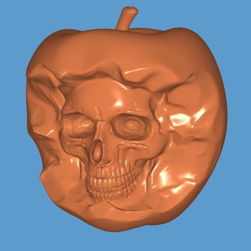 🍎 Apple Skull Skeleton・Archivo STL para ・Cults
