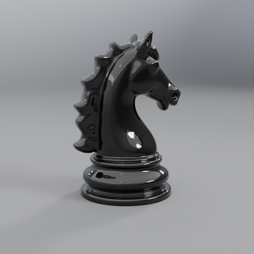 3D file BLACK CHESS HORSE ♟️ ・Model to download and 3D print・Cults