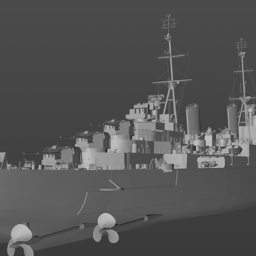 🚢 British cruiser "Hector" 3D model material・ OBJ File for 3D printing ...