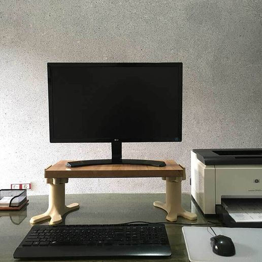 🏢 Adjustable Monitor Stand – 3D Printable (No VESA Mount Needed)・ STL ...