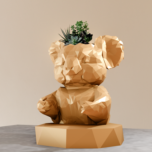 Archivo STL Koala low poly maceta florero stl 3d print file 🐨 ・Diseño ...
