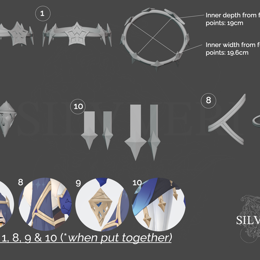 🎭 Layla Accessories Bundle for Cosplay - Genshin Impact - Instant ...