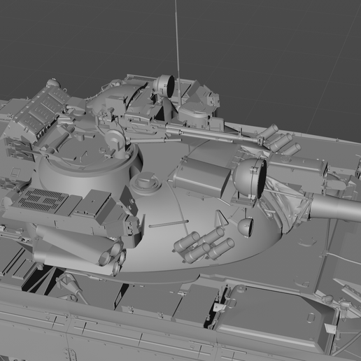 🪖 Soviet T-55AMD-1 tank 3D model material・ OBJ File for 3D printing・Cults