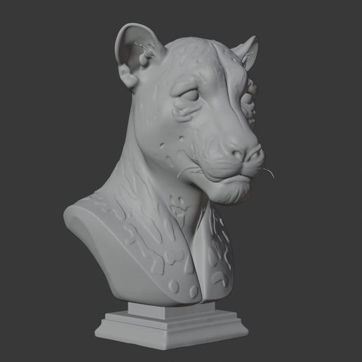 🐆 Leopard Head Bust 3D Model - Bust STL Printable・ STL File for 3D ...