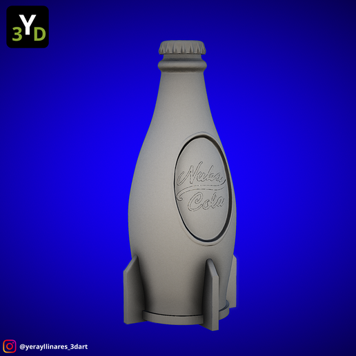 🍾 Nuka-Cola Bottle from Fallout Universe・ STL File for 3D printing・Cults